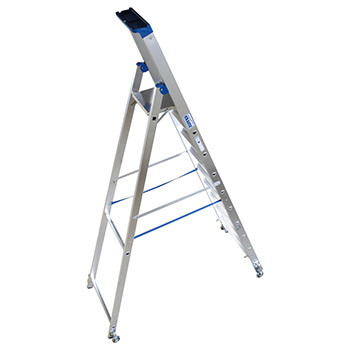 Krause Stabilo kotrljajuće stepenaste merdevine plave 10 gazišta 124661