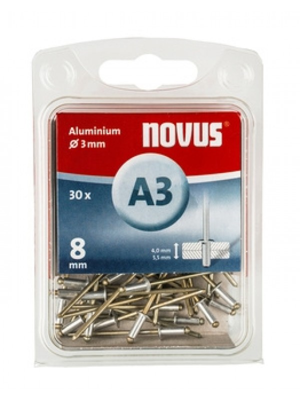 Novus Pop nitne aluminijumske A3 x 8mm 70kom, 0450029
