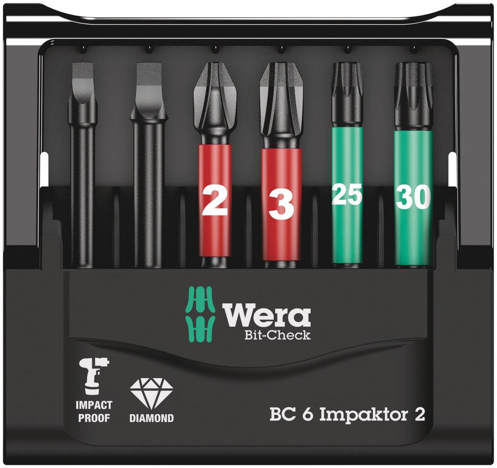 Wera Bit-Check 6 Impaktor 2 set bitova, 6 komada, 05057694001