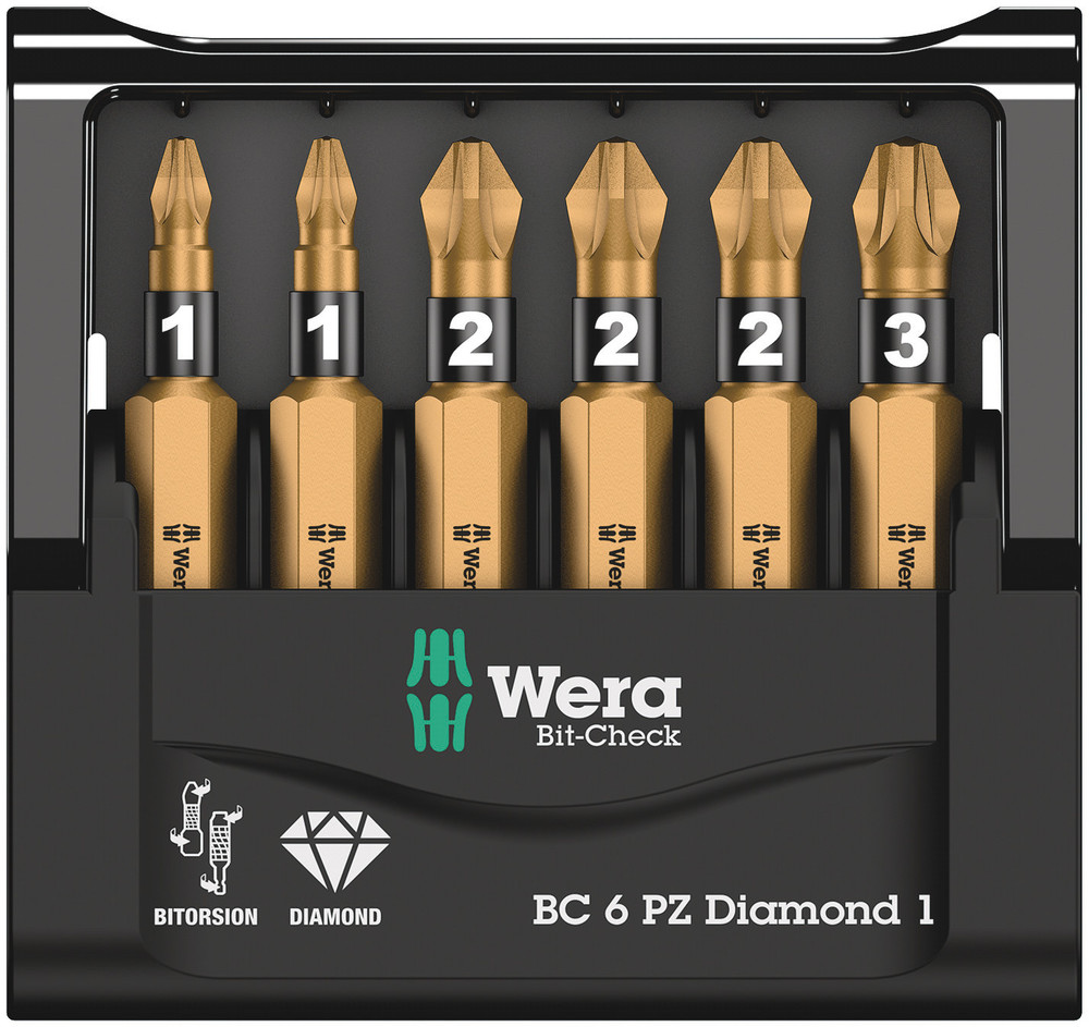 Wera Bit-Check 6 PZ Diamond 1 set bitova, 6 komada, 05057402001
