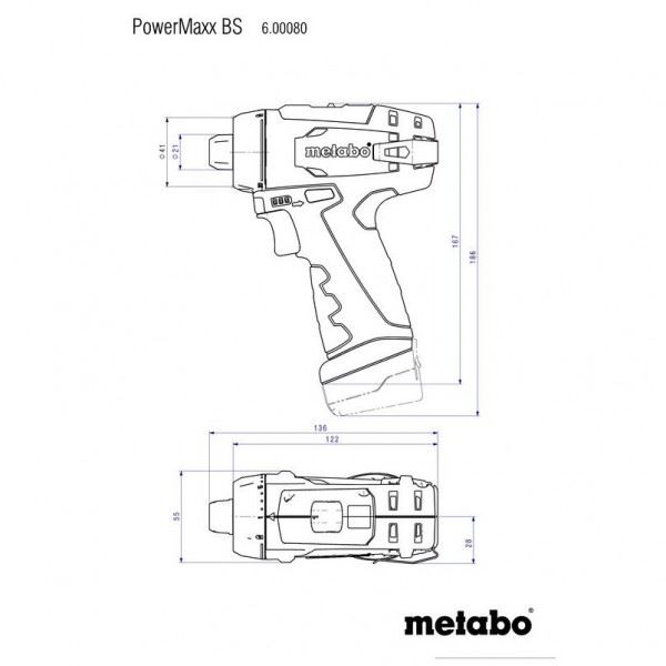 Metabo PowerMaxx BS Basic, aku bušilica - zavrtač, 2x2.0Ah