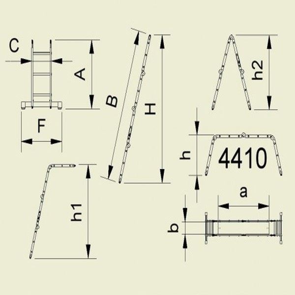 ALVE Aluminijumske trodelne merdevine FORTE (Profi) 3x10 2,98/6,95 m 8610