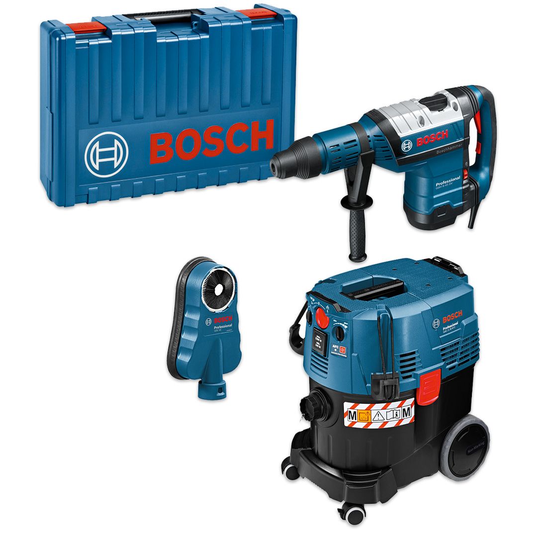 Bosch set alata SDS-max čekić bušilica GBH 8-45 DV + industrijski usisivač GAS 35 M AFC + GDE 68 ...