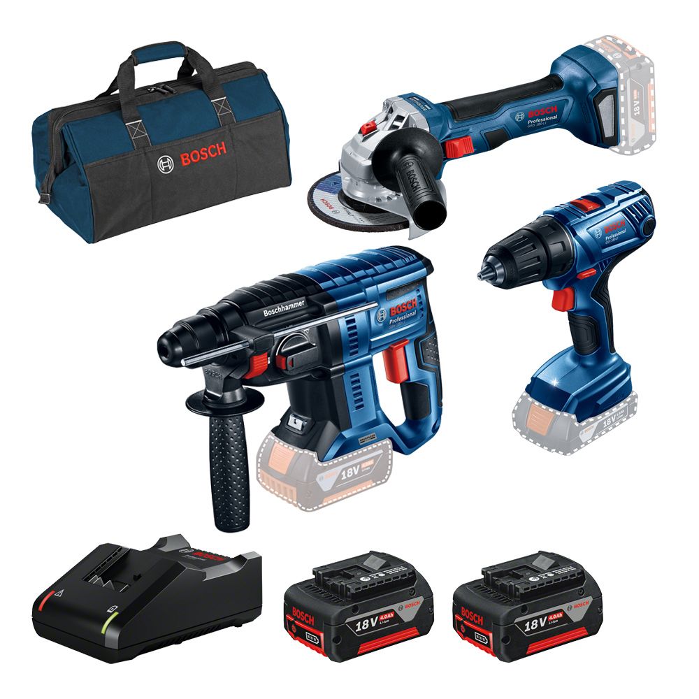 Bosch Set akumulatorskog alata GBH 180-LI + GSR 180-LI + GWS 180-LI 18V ...