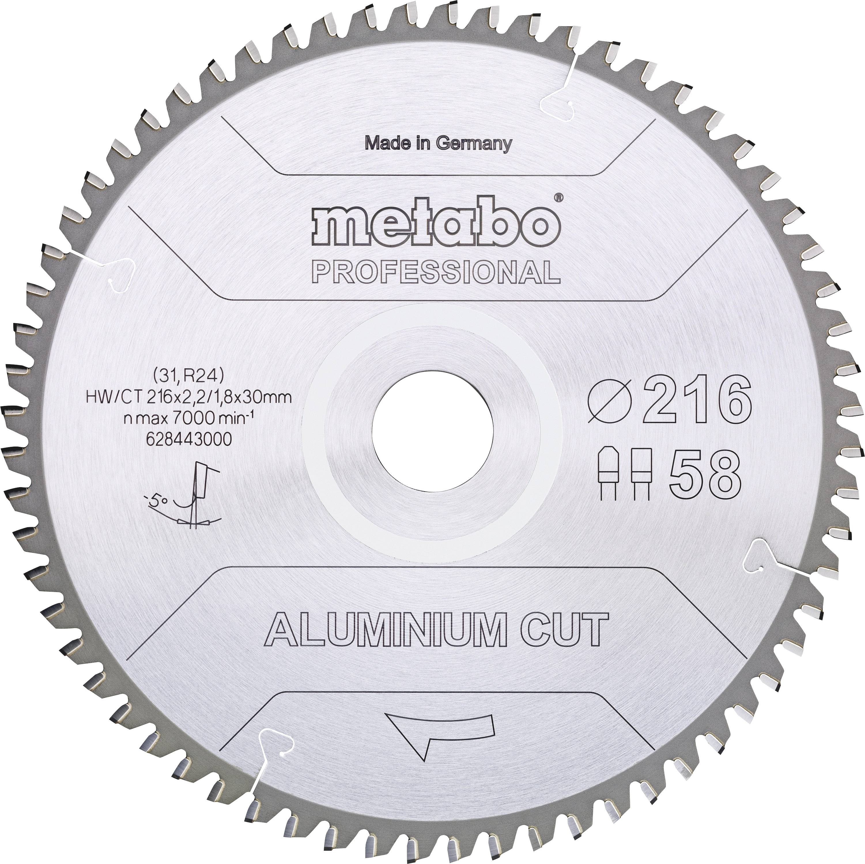 Metabo MET 628443000 list testere za cirkular za aluminijum, 216mm, 58 zuba
